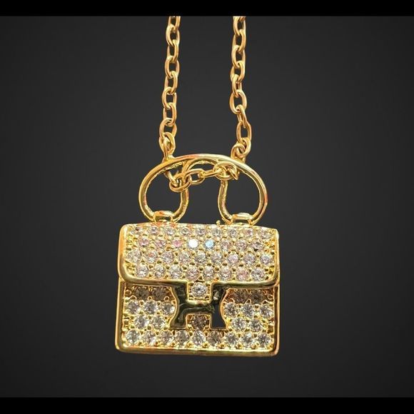 Jewelry | Gold Luxury Diamond Handbag Pendant Necklace | Poshmark
